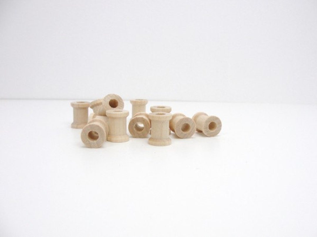 Miniature Wooden Spools 5/8 Inch Set of 12, Wood Spools - Etsy