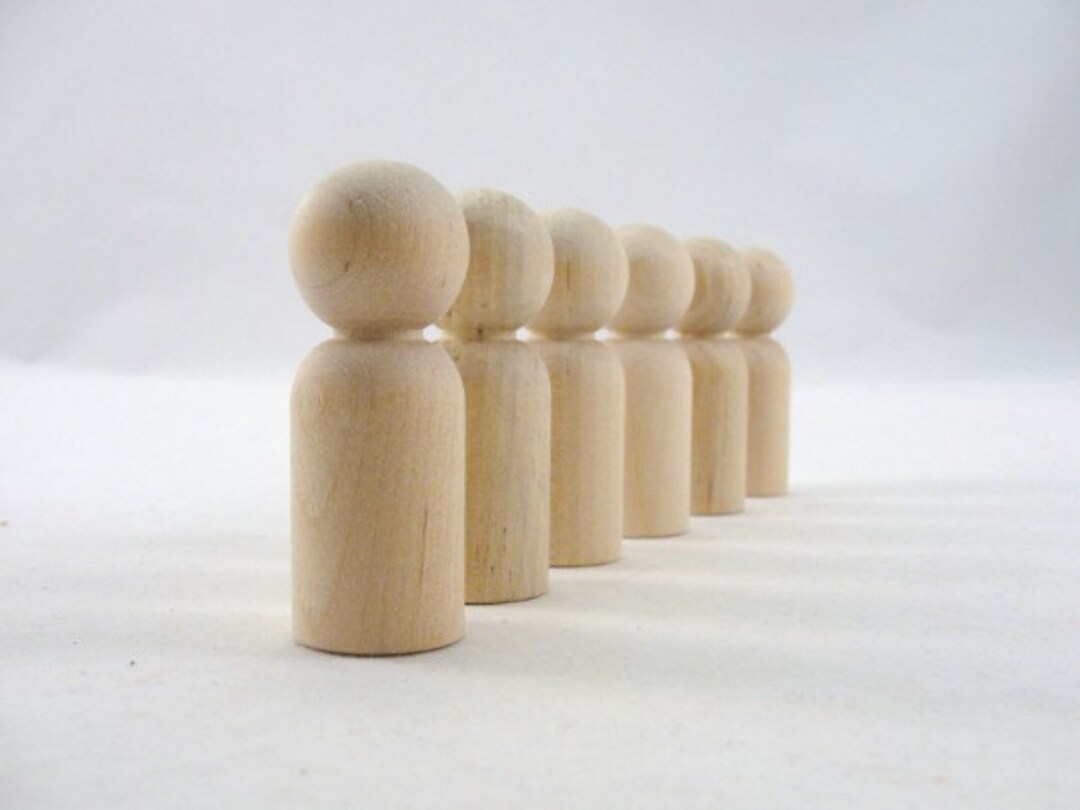 Wooden Peg People, Peg Dad, Unfinished DIY Set of 6 - Etsy