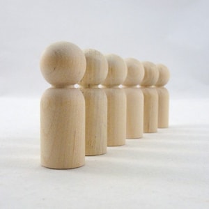 Wooden Peg People, Peg Dad, Unfinished DIY Set of 6 - Etsy