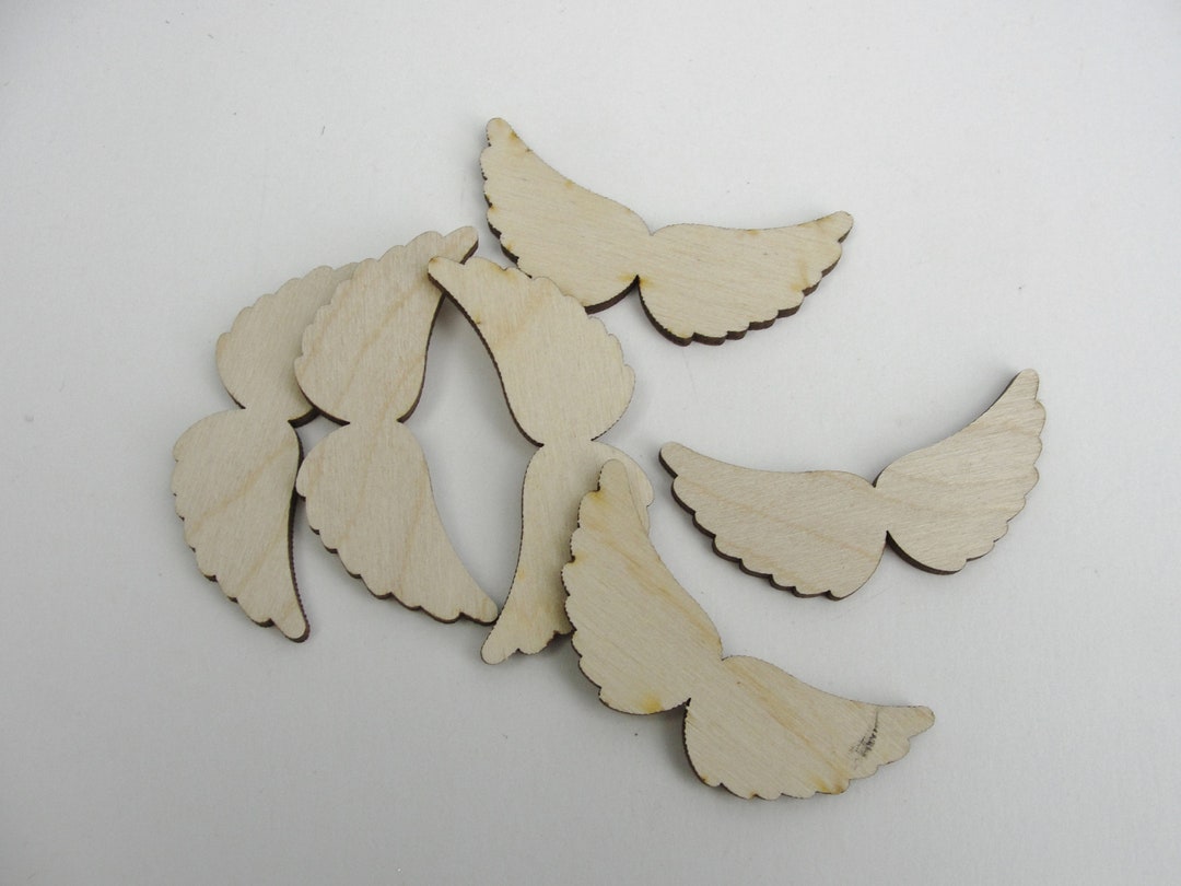 Small Wooden Angel Wings Set of 6 - Etsy