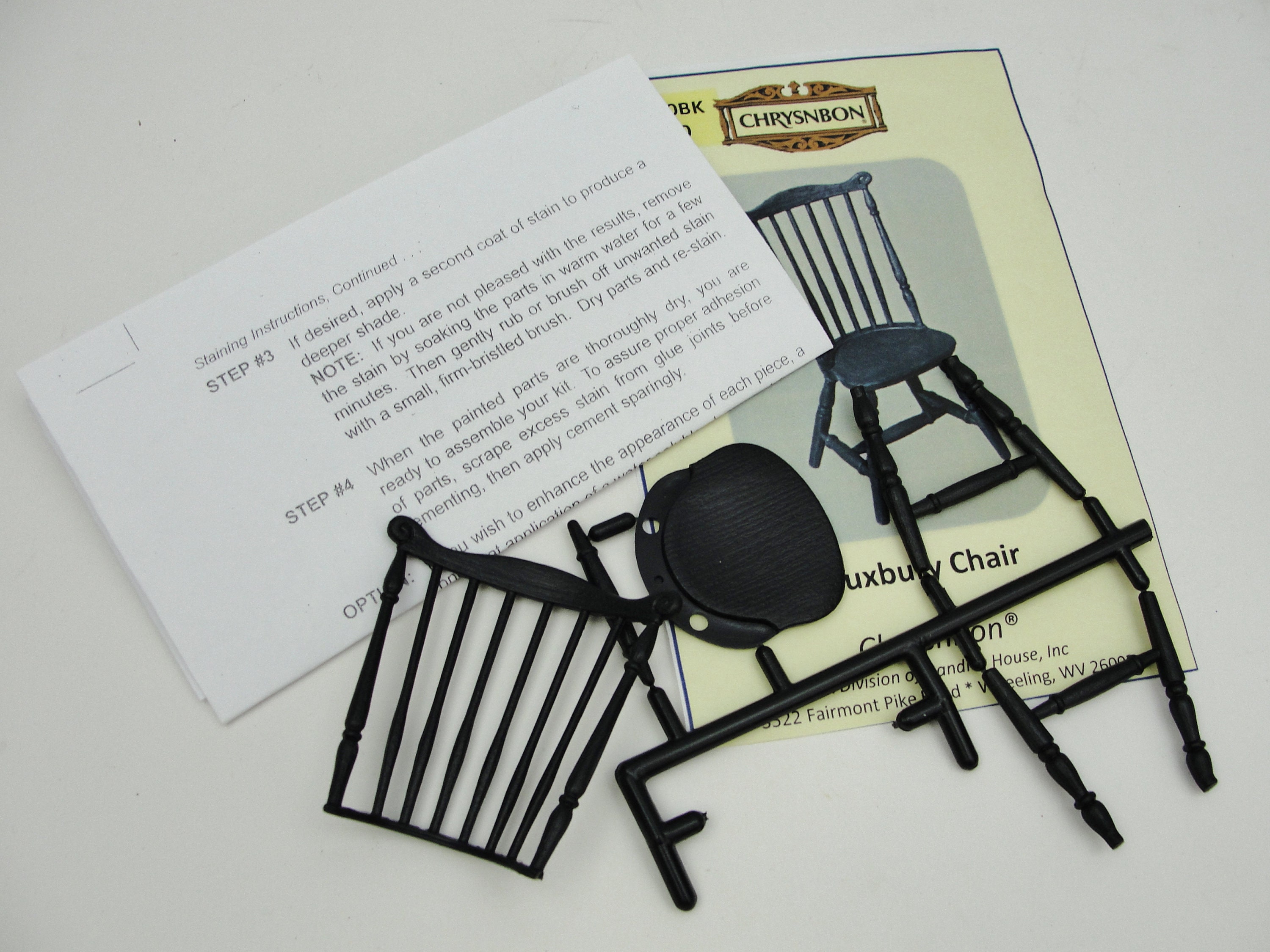 Miniature Duxbury Chair Kit Dollhouse Furniture Choose Black or Brown ...
