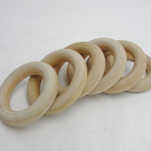 6 Wooden Rings 2 1/2" With 1 1/2" Inside Dimension - Etsy