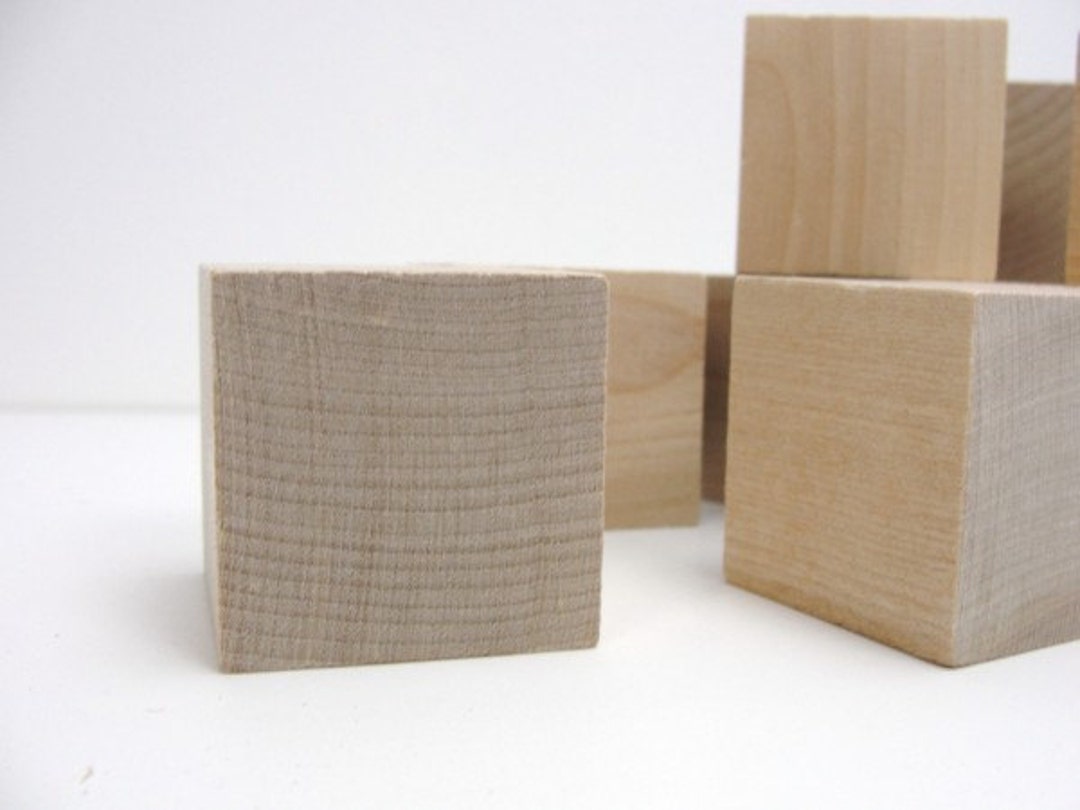 1.5" Wooden Block, 1 1/2 Inch Wooden Cube, Wood Block, Unfinished Wood ...