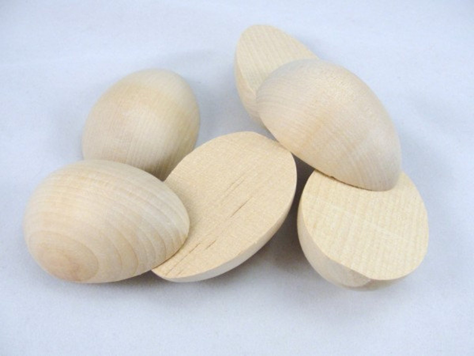 Wooden Split Hen Egg 2 1/2" X 1 7/8", Wooden Egg, Split Egg, Egg Half ...