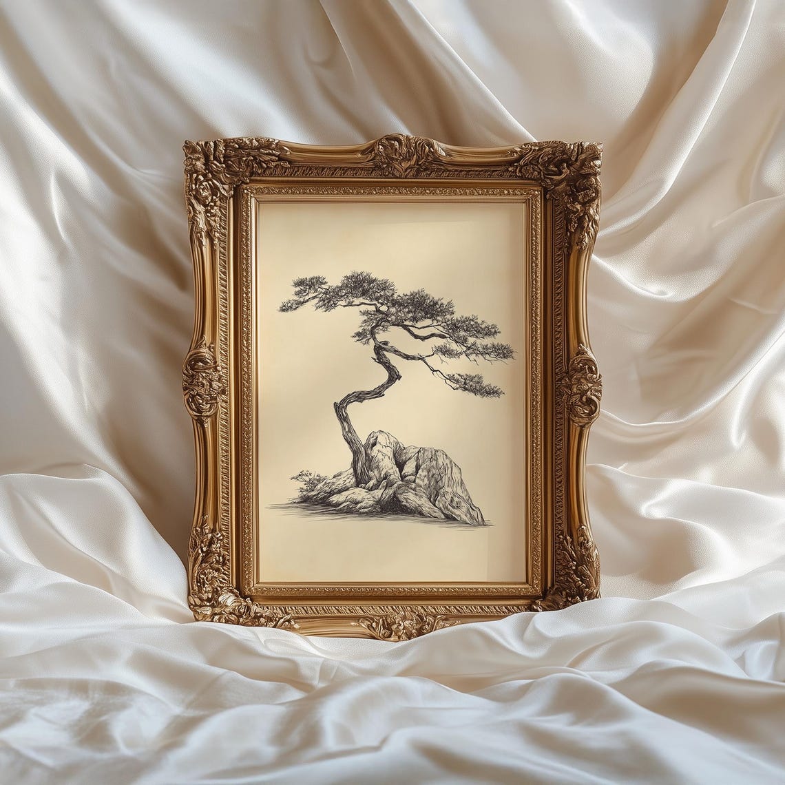 Vintage Antique Juniper Tree Drawing, Digital Download, Christmas Wall ...