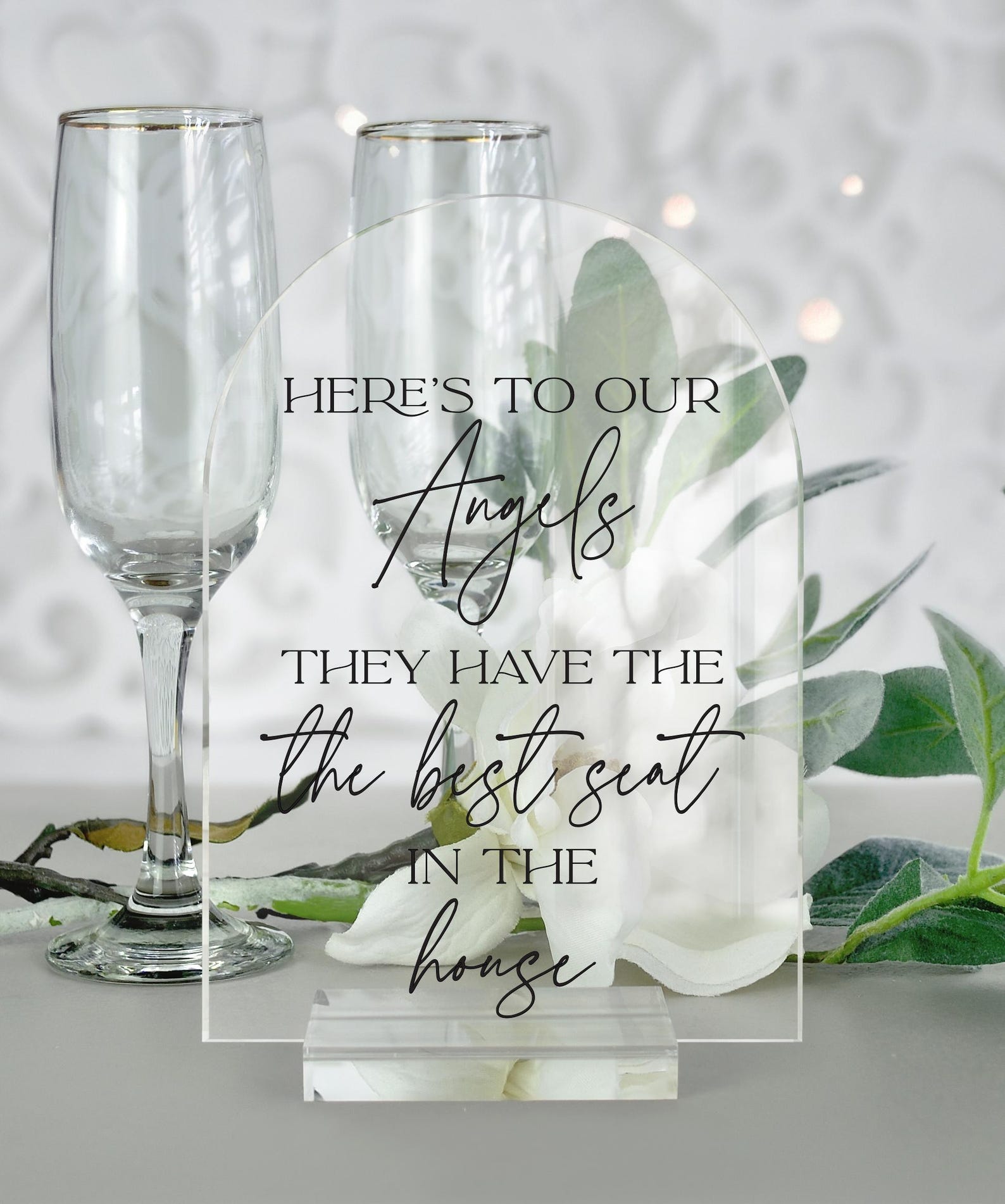 Here's to Our Angels Who Have the Best Seat, Wedding Memorial Sign ...