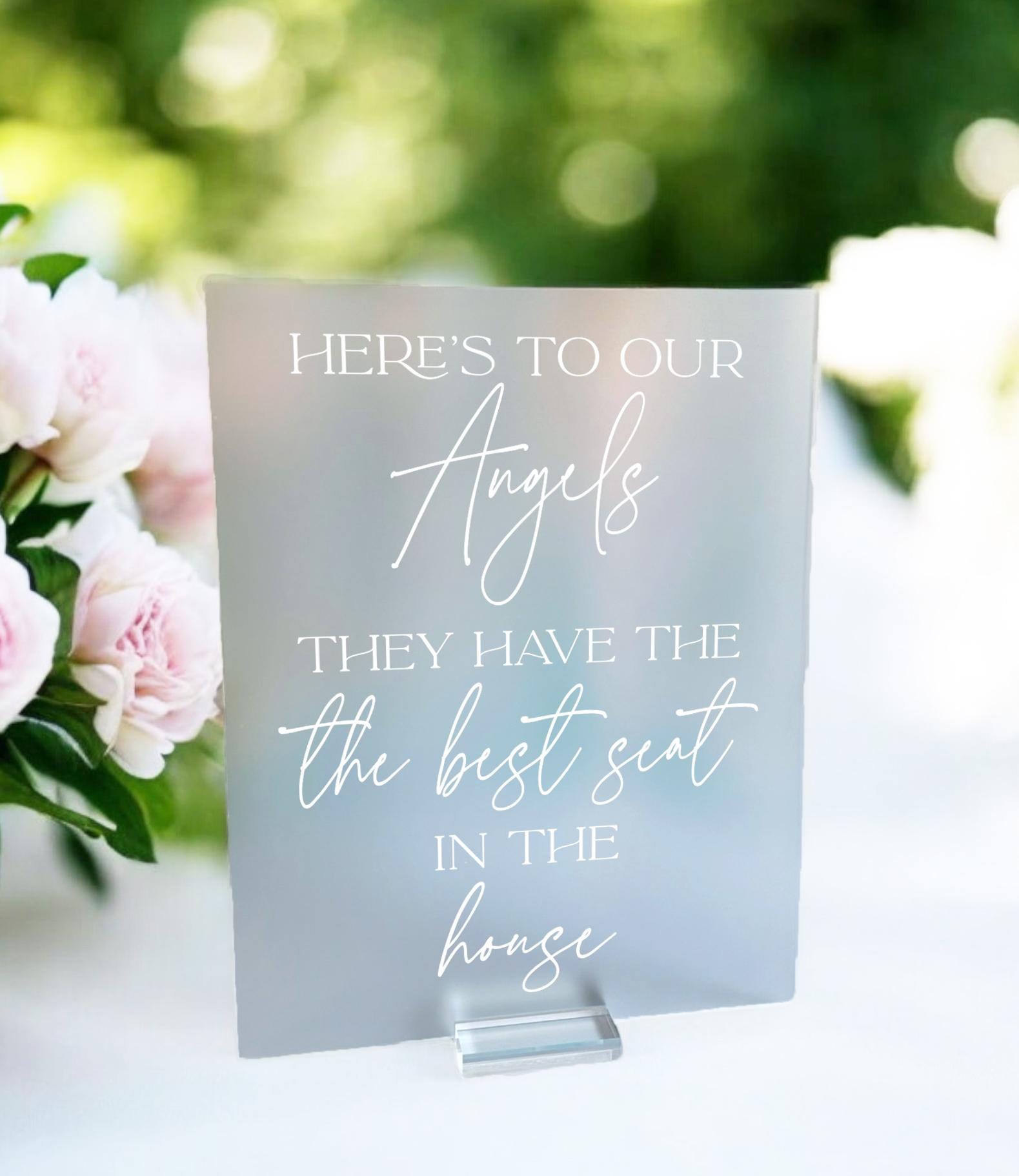 Here's to Our Angels Who Have the Best Seat, Wedding Memorial Sign ...