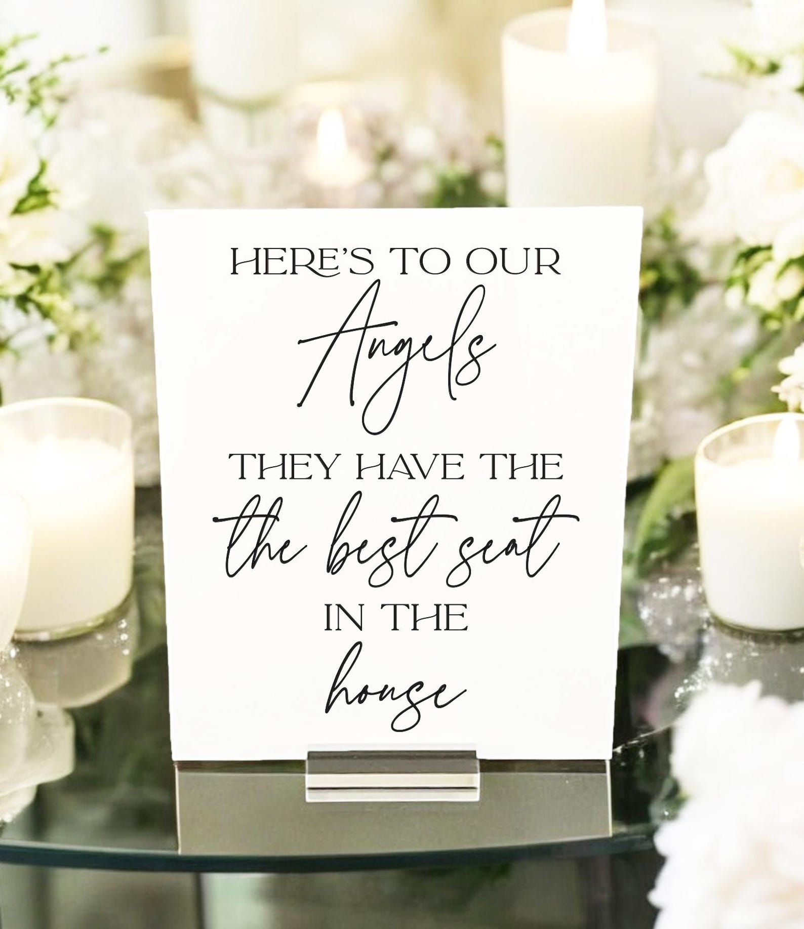 Here's to Our Angels Who Have the Best Seat, Wedding Memorial Sign ...