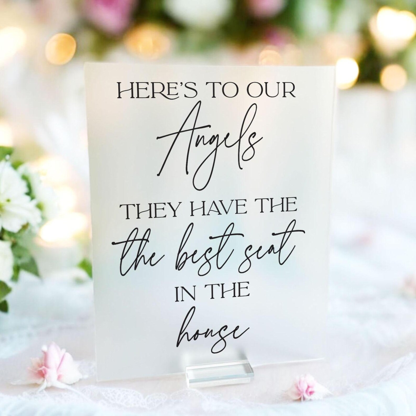 Here's to Our Angels Who Have the Best Seat, Wedding Memorial Sign ...