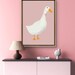 Pretty Duck Digital Art Print- White Duck With Pink Bow- Minimalist ...