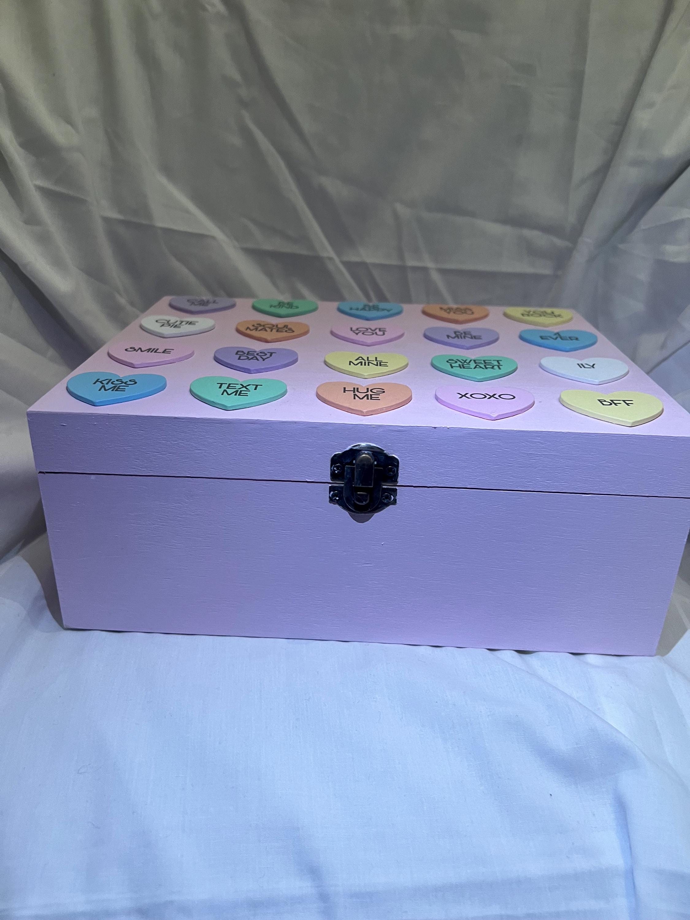 Personalised Love Heart Sweet Themed Keepsake/ Memory Box – Custom Name ...