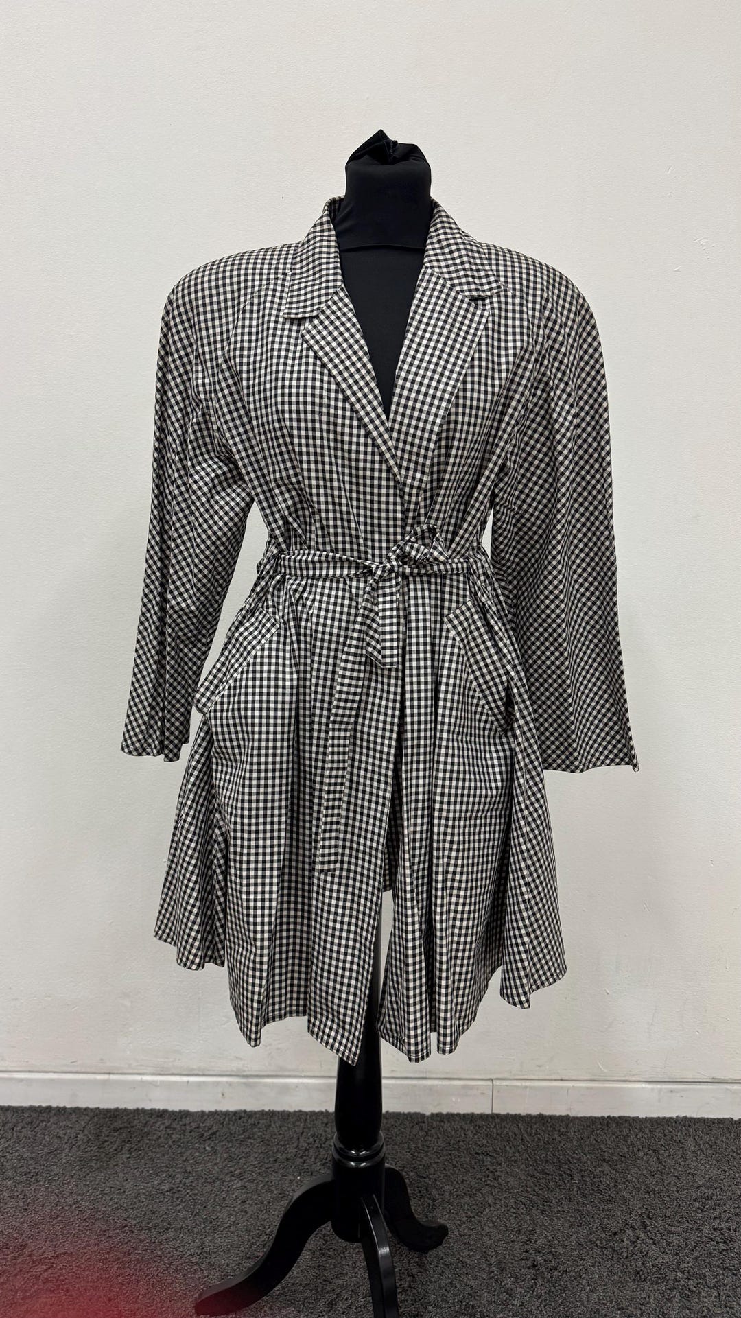 Vintage 90s Trench Vichy Round Jacket With Padded Shoulders - Etsy