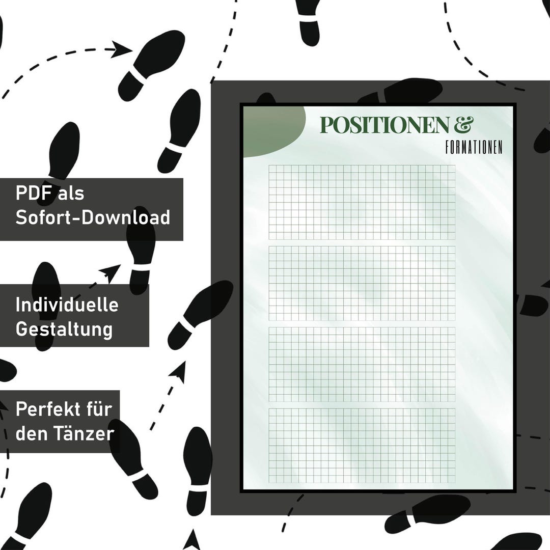 Garde Dance Template for Choreography Positions PDF in Din A4 for ...