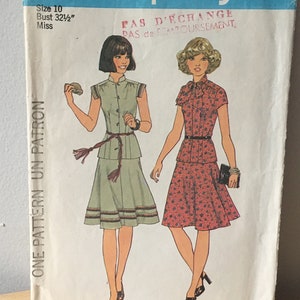Simplicity 7481, Vintage Sewing Pattern 70's, Misses' Two-piece Dress ...