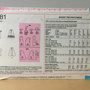 Simplicity 7481, Vintage Sewing Pattern 70's, Misses' Two-piece Dress ...
