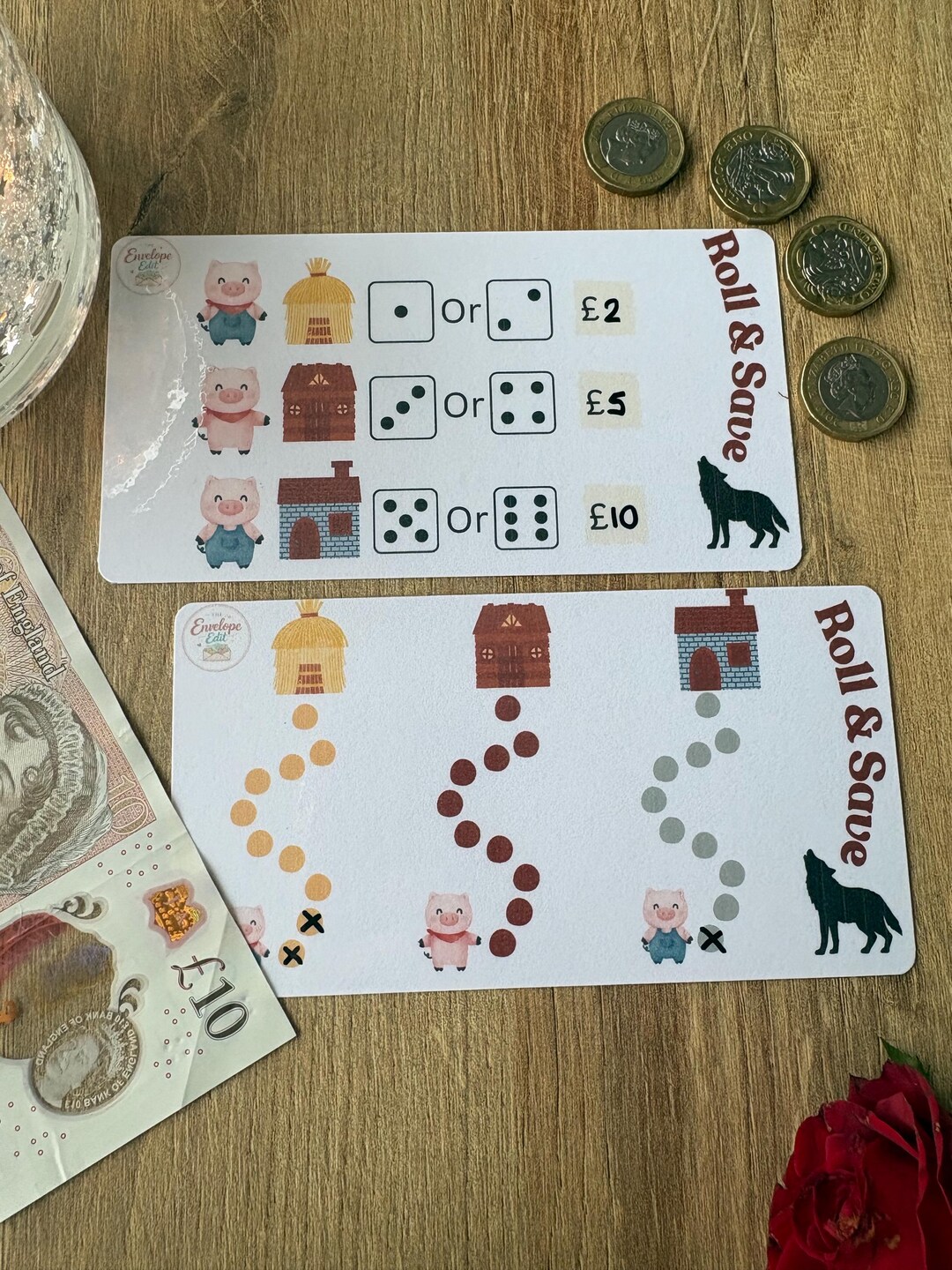 Three Little Pigs Savings Challenge, Roll and Save A6 Budget Binder ...