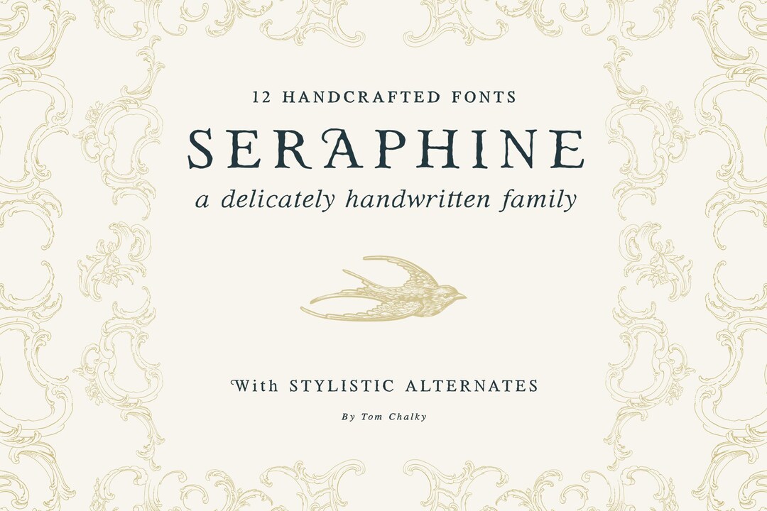 Modern Handwritten Serif Font Family - Seraphine With Swashes - Perfect ...