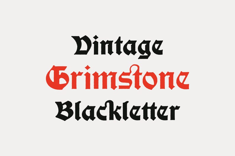 Vintage Blackletter Font - Grimstone - W Stylistic Alternates and ...