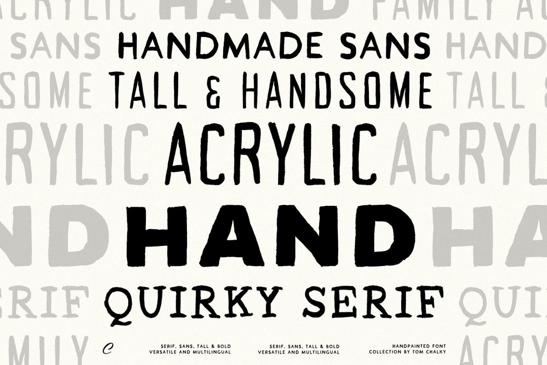 Brush Font Collection – Acrylic Hand Fonts With Tall, Regular, Thick ...