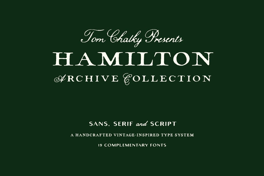 19 Handcrafted Vintage Fonts - the Hamilton Archive Collection (sans ...