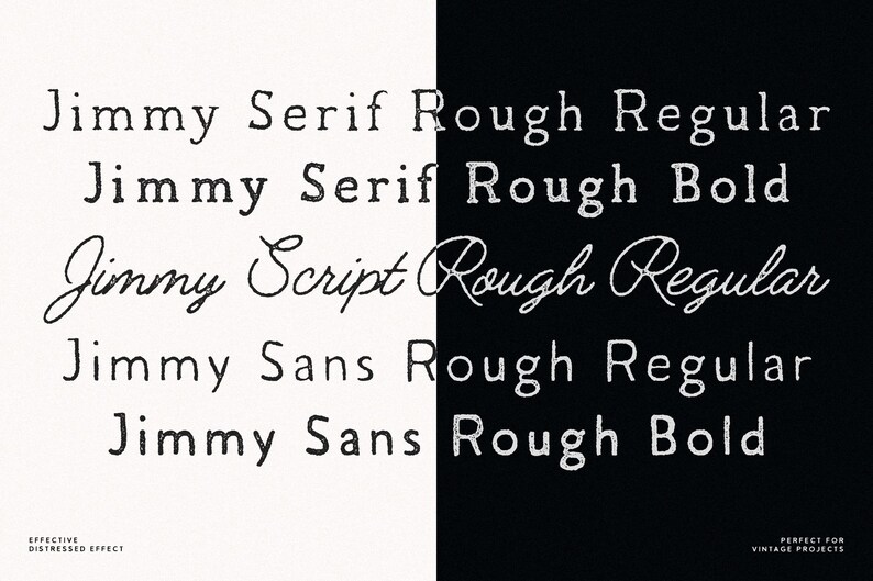 Jimmy Rough Font Collection – Vintage-inspired Sans, Serif, and Script ...