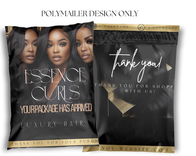 Wig Poly Mailer Design | Lace Front Wig & Packaging Bundles | DIY Canva ...