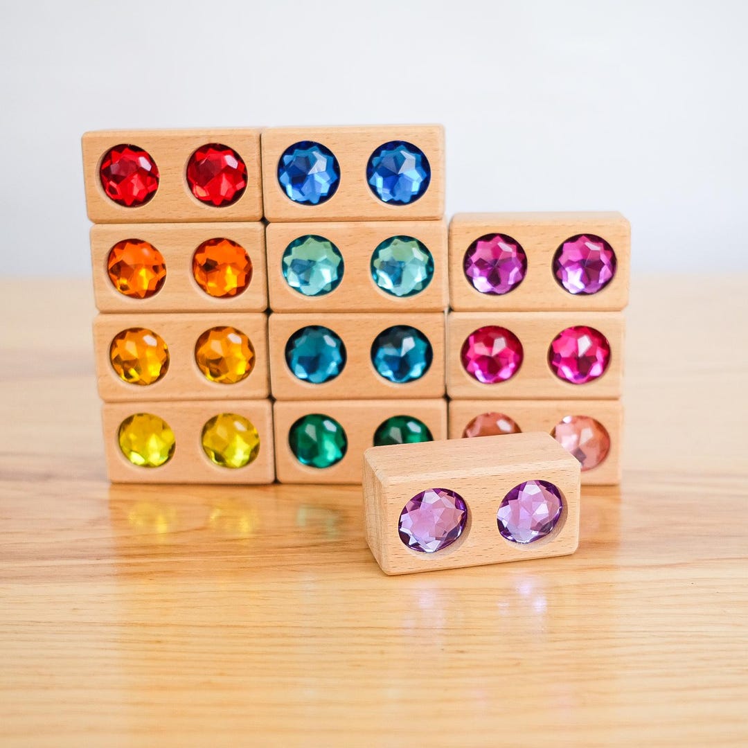 Wooden Double Gem Blocks Set of 12 - Etsy