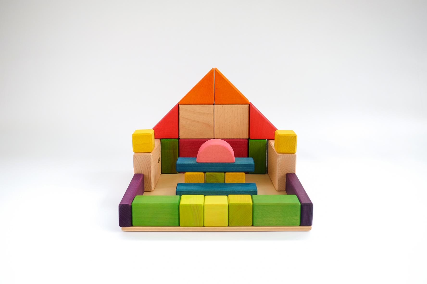 Rainbow Colored Wooden Unit Blocks - Intro Set Harmony Blocks - Etsy