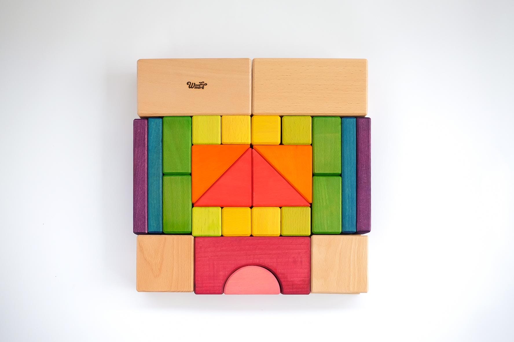 Rainbow Colored Wooden Unit Blocks - Intro Set Harmony Blocks - Etsy