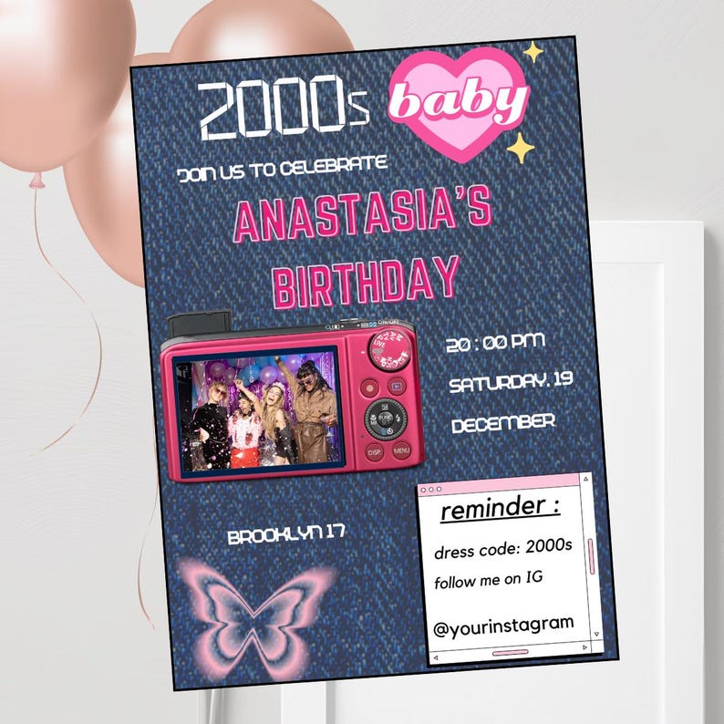 Y2K Party Invitation - 2000s Party Invitation Template | Printable ...