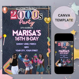 2000s Party Invitation Template | Y2K Birthday Invite | Customizable ...