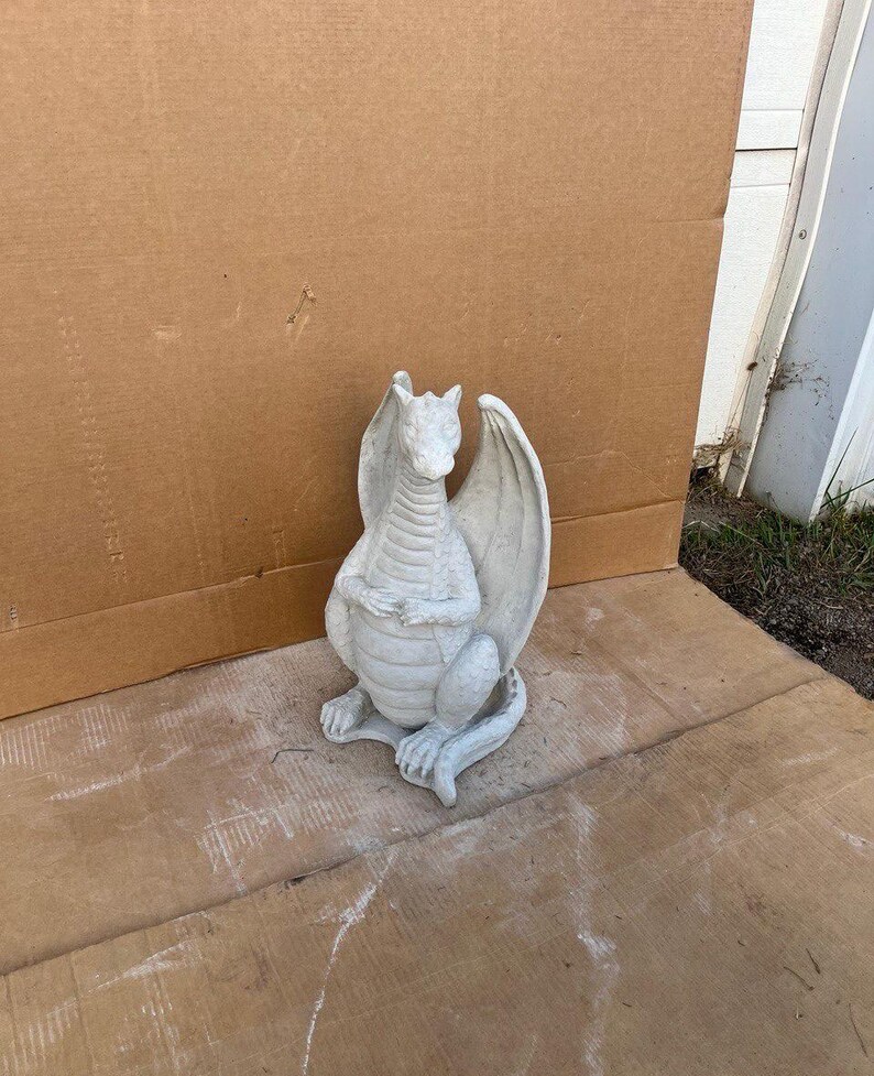 Dragon Sitting Large Sculpture Concrete Dragon Massive Statue Asian ...