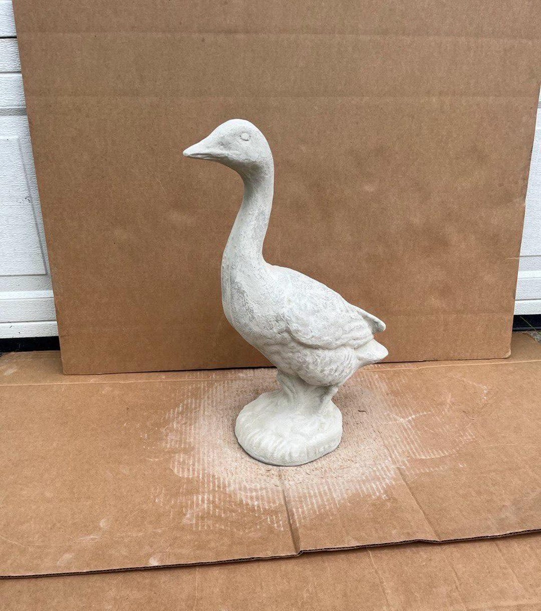Concrete Goose Detailed Figure Standing Goose Bird Home Figurine Farm ...