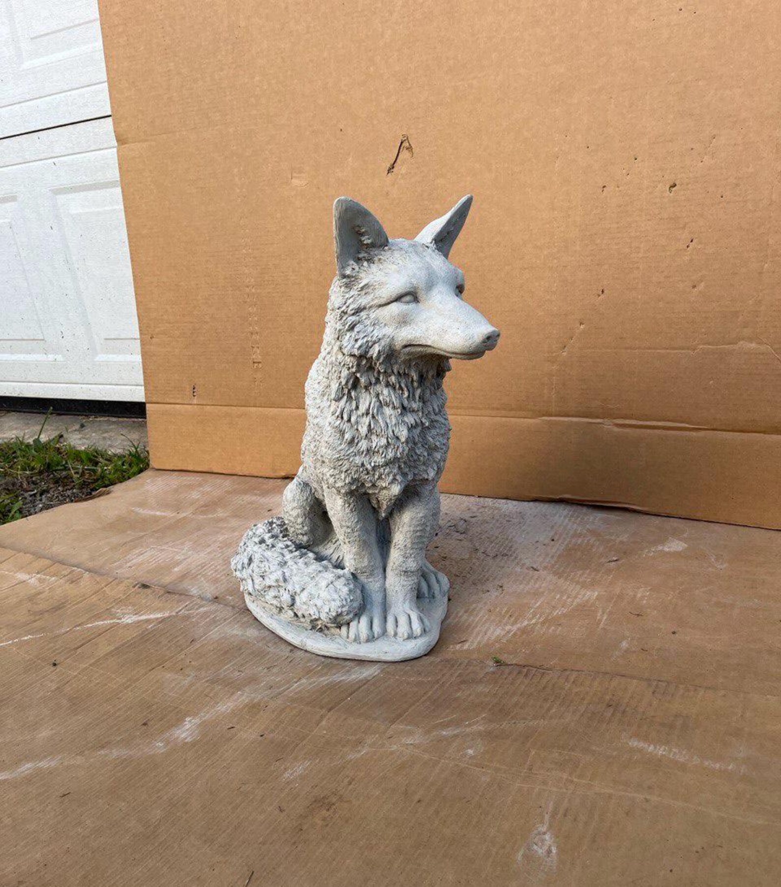 Sitting Fox Massive Statue Stone Fox Animal Figure Wild Fox Concrete ...
