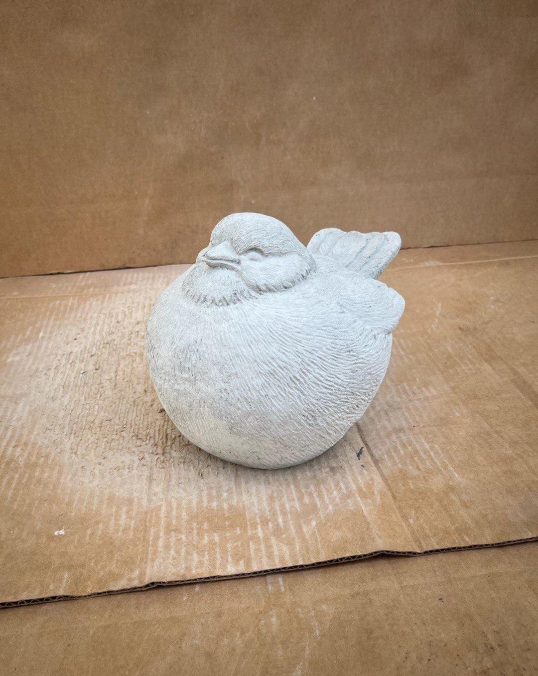 Fat Cardinal Bird Statue Cement Garden Figure Outdoor Stone Sculpture ...