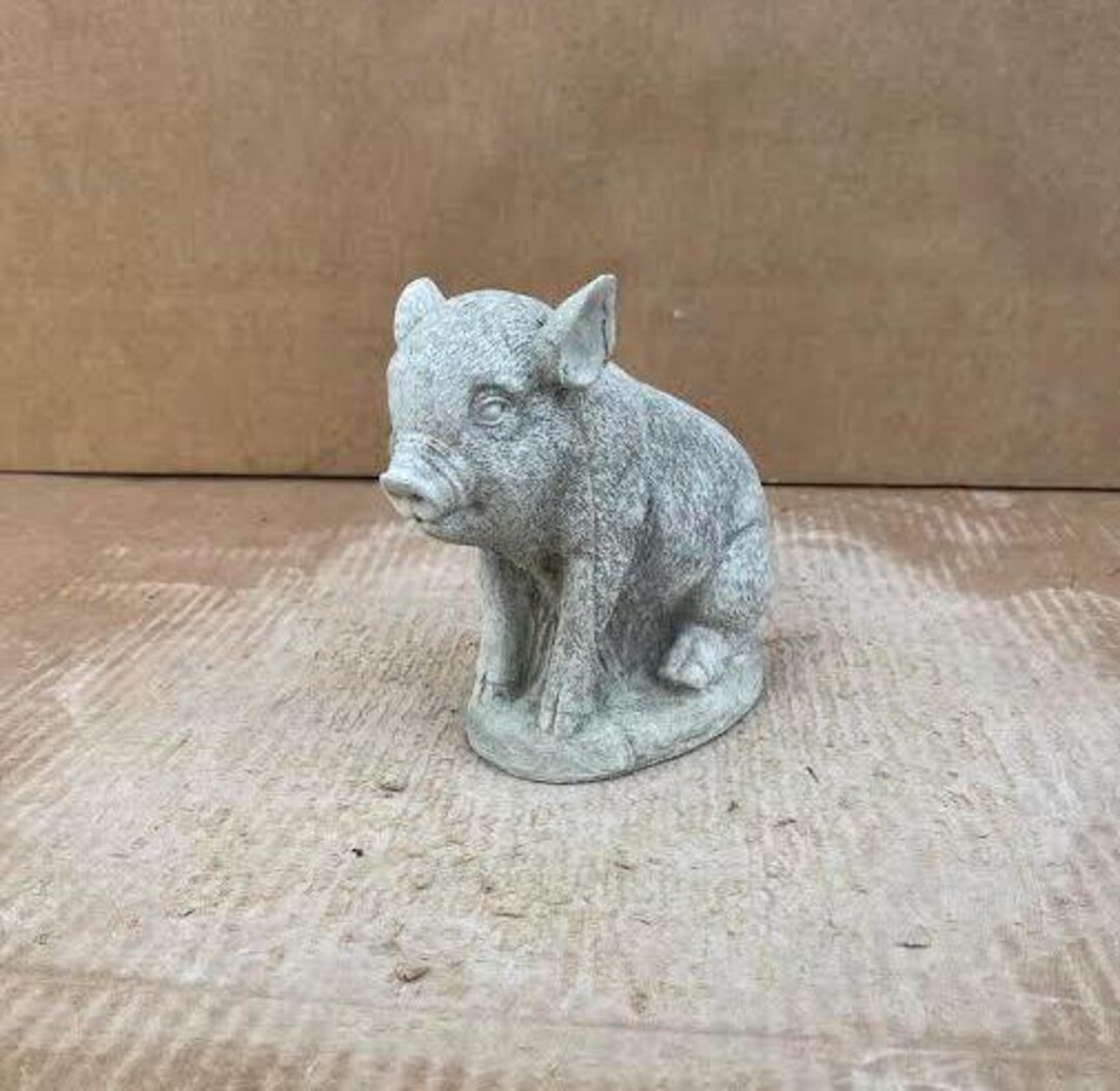 Garden Pig Farm Statue Concrete Potbelly Figure Outdoor Piglet Stone ...