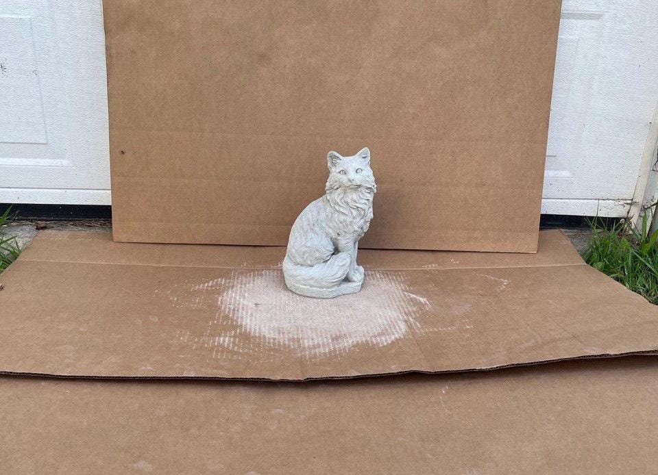 Cat Concrete Statue Realistic Cat Outdoor Sculpture Pet Memorial Stone ...