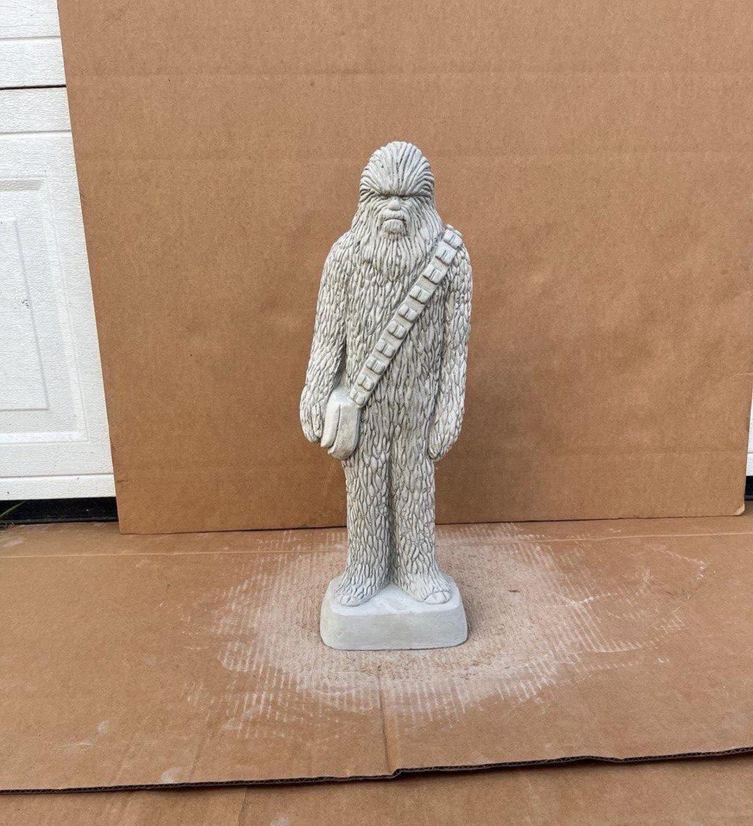 Standing Chewbacca Stone Figurine Concrete Yeti Garden Statue Realistic ...