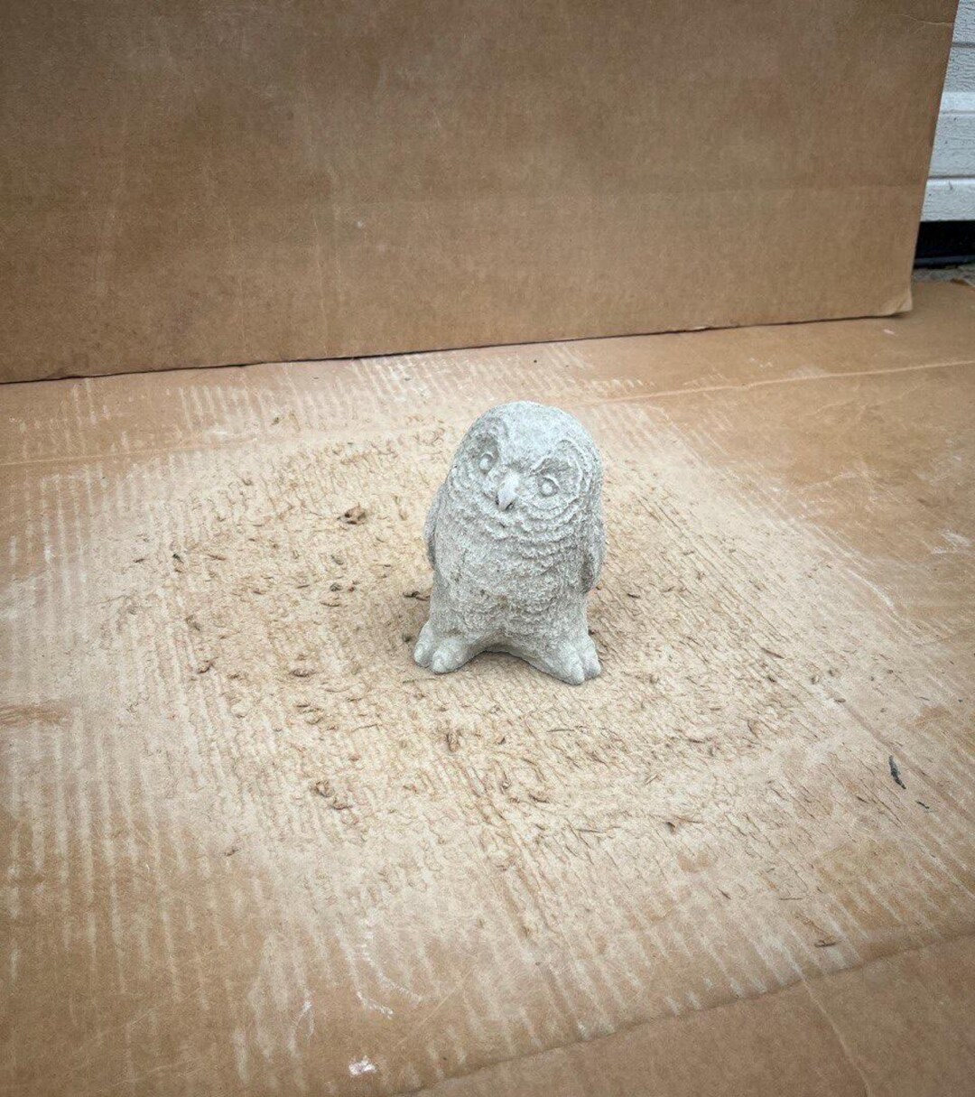 Stone Owl Bird Statue Small Bird Concrete Sculpture Owl Hoot Figurine ...