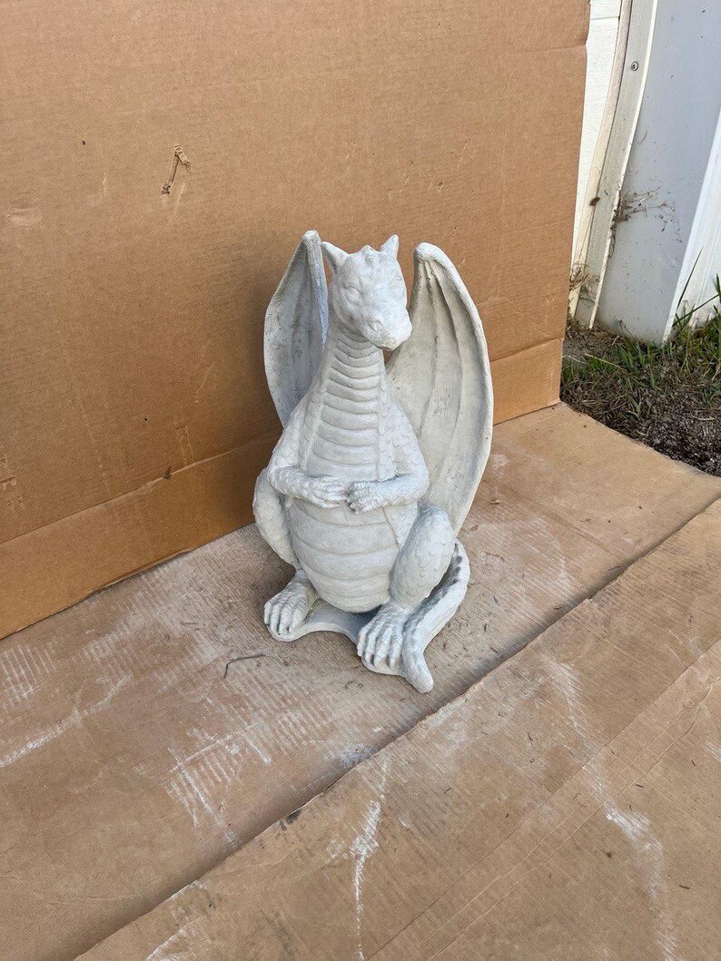 Dragon Sitting Large Sculpture Concrete Dragon Massive Statue Asian ...