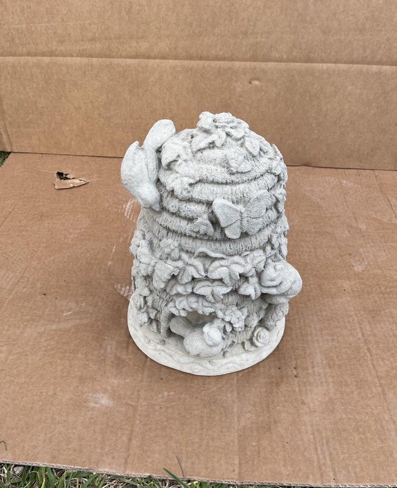 Concrete Beehive Sculpture Massive Bee Skep Outdoor Statue Stone ...