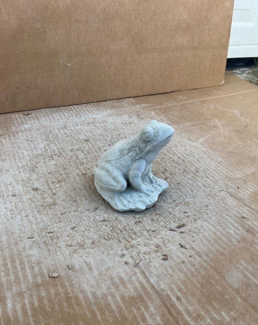 Frog Sitting Upright Smooth Skin Figure Concrete Toad Animal Sculpture ...