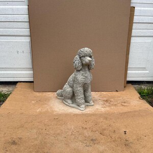 Large Poodle Cement Statue Concrete Dog Poodle Figure Dog Memorial ...