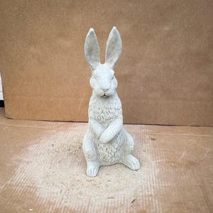 Concrete Rabbit Outdoor Statue Yard Bunny Spring Figure for Garden ...