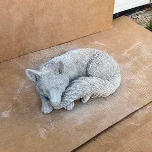 Sleeping Fox Garden Statue Concrete Fox Animal Massive Sculpture Laying ...