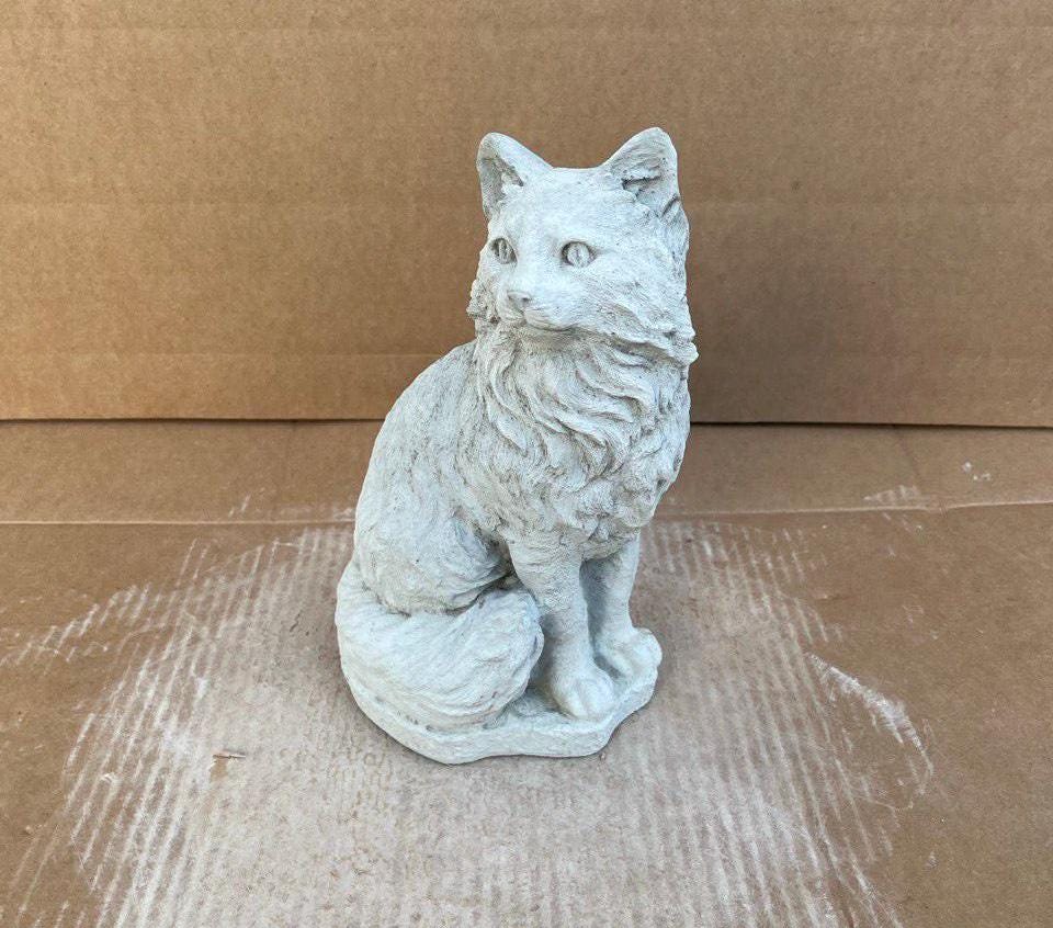 Cat Concrete Statue Realistic Cat Outdoor Sculpture Pet Memorial Stone ...