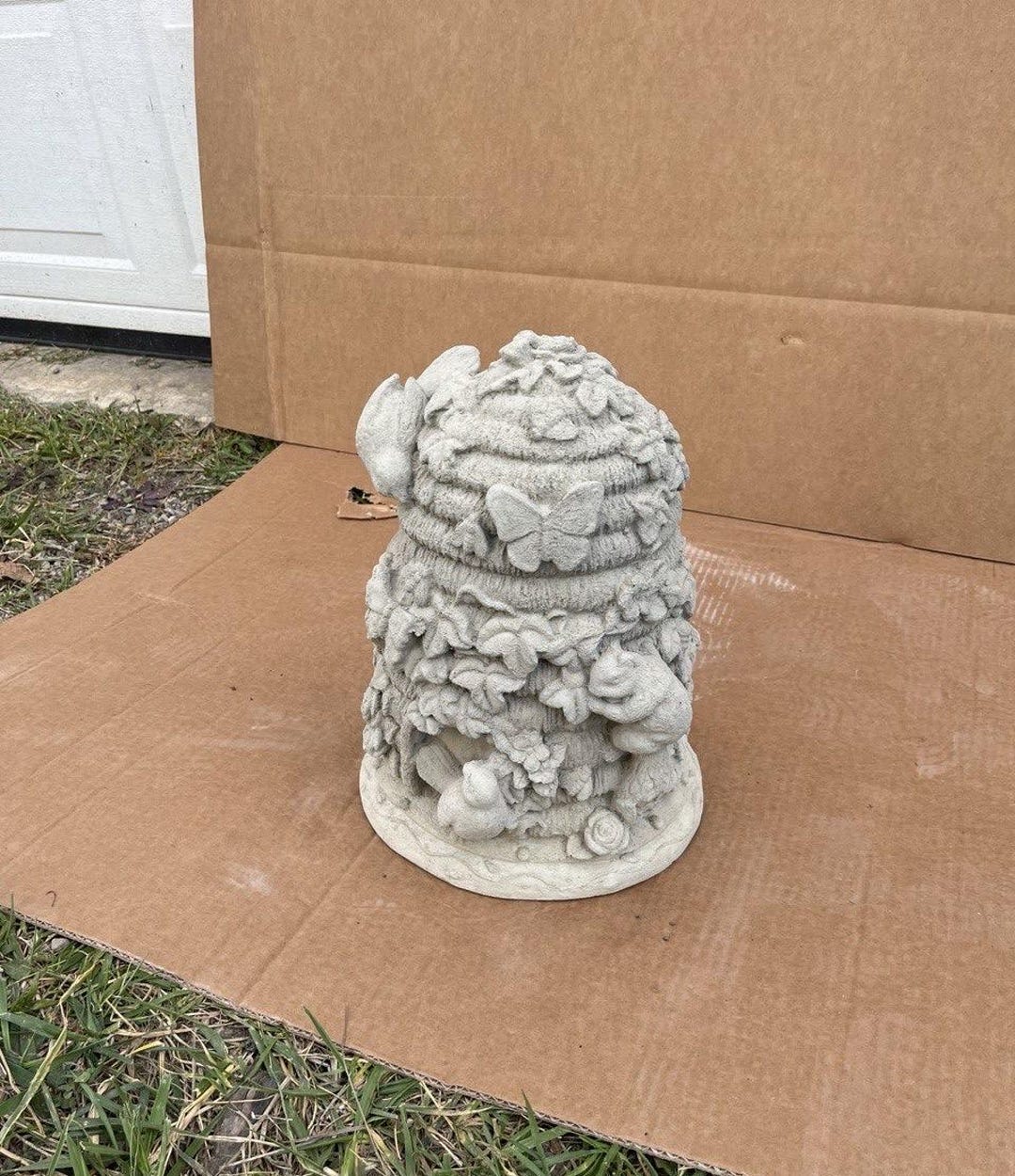 Concrete Beehive Sculpture Massive Bee Skep Outdoor Statue Stone ...