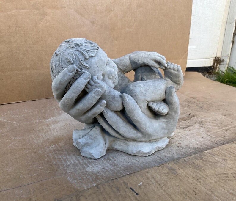 Concrete Baby on Hands Statue Sleeping Child Stone Sculpture Lovings ...