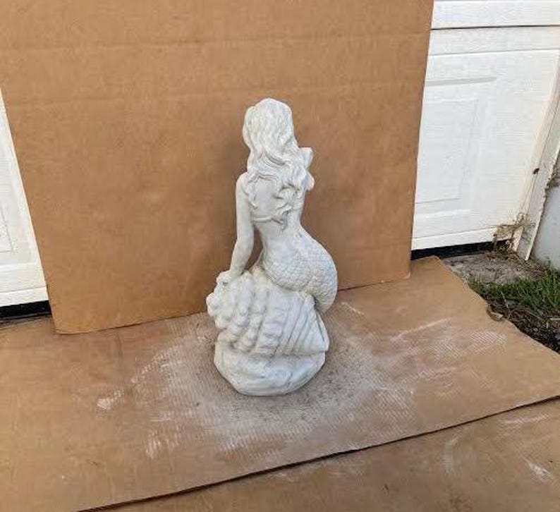 Concrete Mermaid Statue Massive Marine Girl Figure Outdoor Mermaid ...