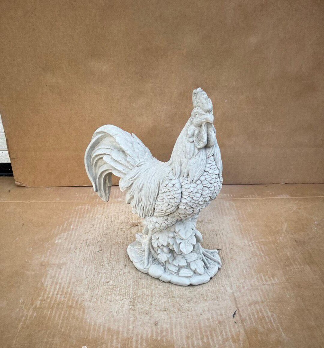 Concrete Rooster Statue Outdoor Hen Garden Sculpture Yard Rooster Stone ...